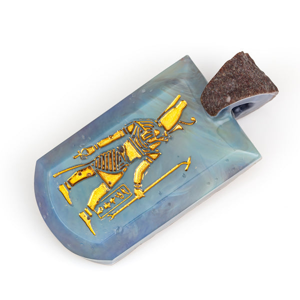 Green-T Stone Backed Tab Pendant (Dragon Tears) - Fuzion Glass Gallery